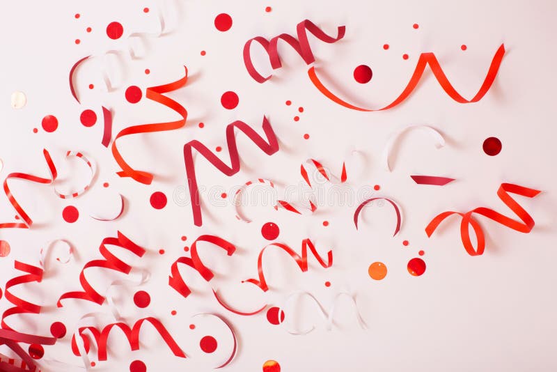 Birthday Background with Red Serpentine on White Stock Illustration ...