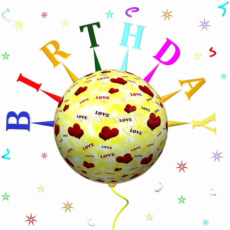 Birthday ball stock illustration. Illustration of card - 22036023
