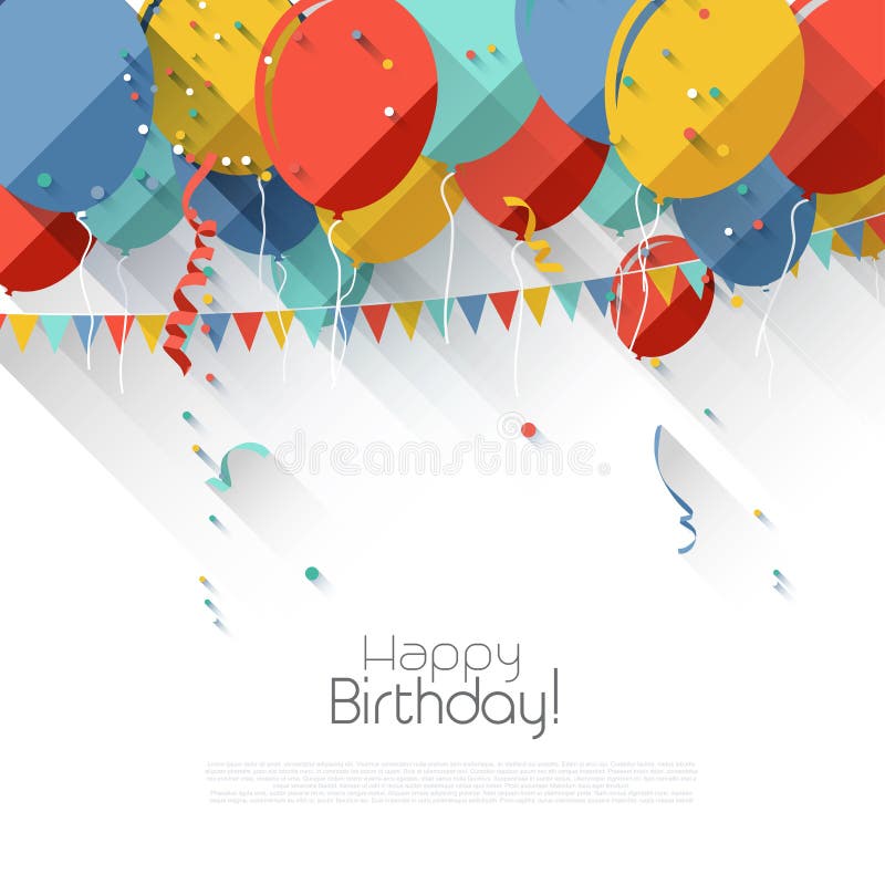 Birthday balloons banners stock illustration. Illustration of template ...