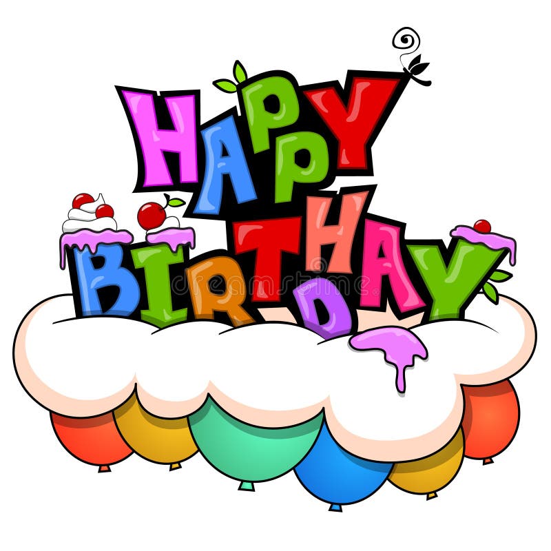 Funky birthday style stock vector. Illustration of cherry - 26741427