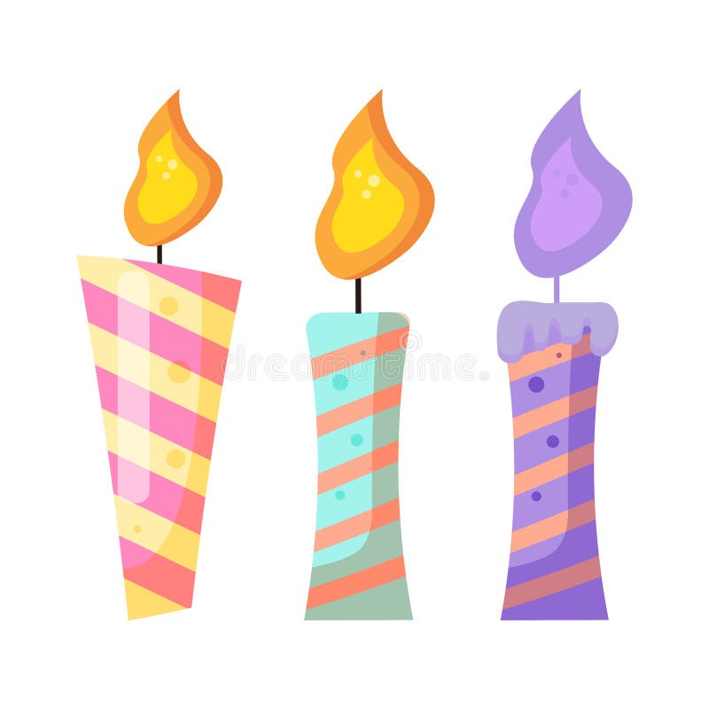 Birthday Bright Candles. Birthday Party Elements. Stock Vector ...