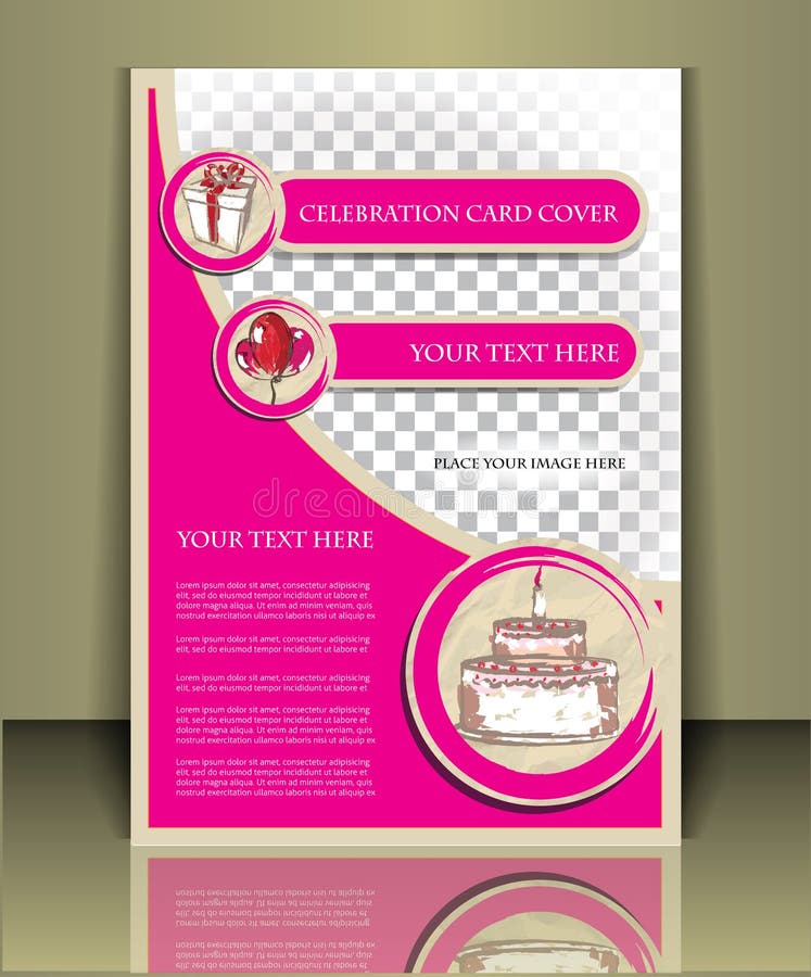 Birthday brochure stock vector. Illustration of model - 36644546