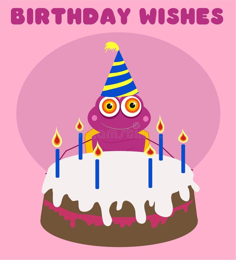 Birthday Bug stock vector. Illustration of cute, message - 89182