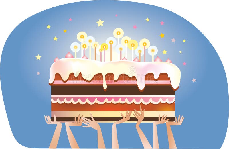 Number One Shape Birthday Cake Stock Illustration - Illustration of ...