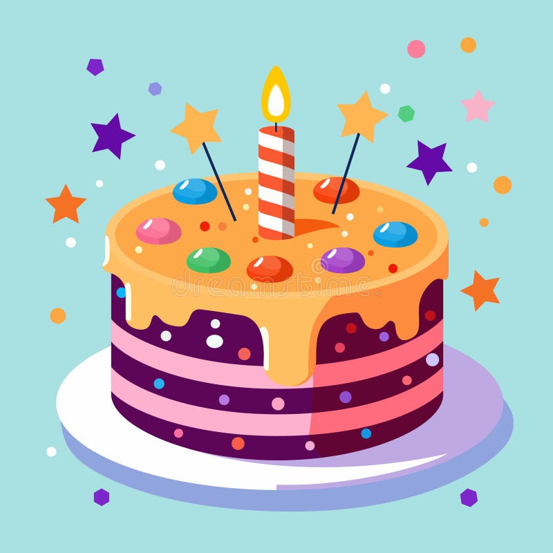 Birthday Cake Vector Illustration Stock Vector - Illustration of ...