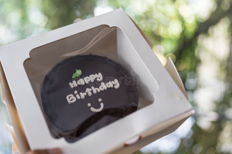 Birthday cake in box stock photo. Image of dessert, event - 372506298