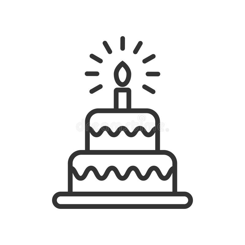 Birthday Cake with Candle Icon Shape Isolated Flat Style Stock ...