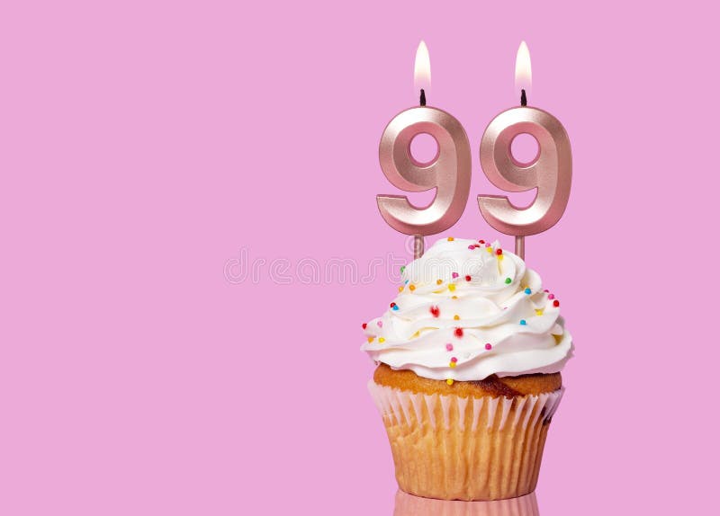 Birthday Cake with Candle Number 99 Stock Photo - Image of decoration ...