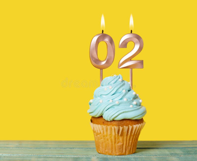 Birthday Cake with Candle Number 02 Stock Image - Image of birthday ...