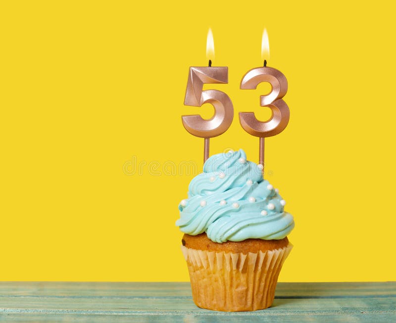 Birthday Cake with Candle Number 53 Stock Image - Image of anniversary ...