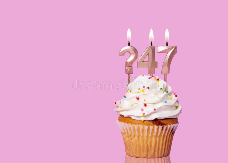 Birthday Cake with Candle Question Mark and Number 47 Stock Photo ...