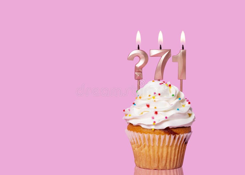 Birthday Cake with Candle Question Mark and Number 71 Stock Image ...