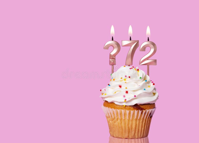 Birthday Cake with Candle Question Mark and Number 72 Stock Photo ...