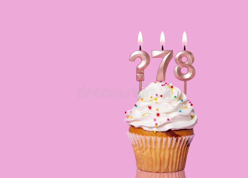 Birthday Cake with Candle Question Mark and Number 78 Stock Image ...