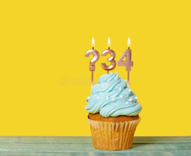 Birthday Cake with Candle Question Mark and Number 34 Stock Image ...