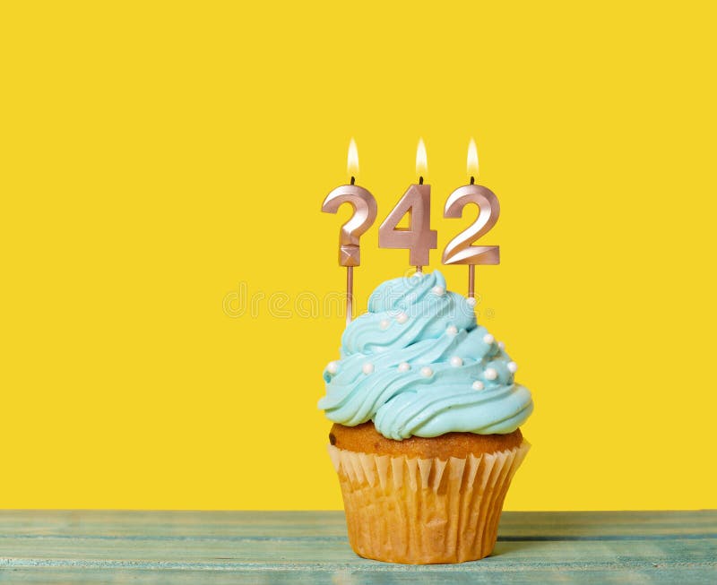 Birthday Cake with Candle Question Mark and Number 42 Stock Image ...