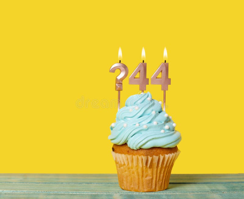 Birthday Cake with Candle Question Mark and Number 44 Stock Photo ...