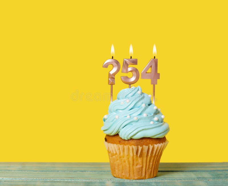 Birthday Cake with Candle Question Mark and Number 54 Stock Photo ...