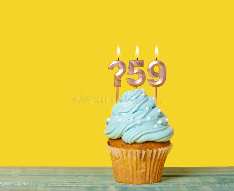 Birthday Cake with Candle Question Mark and Number 59 Stock Image ...