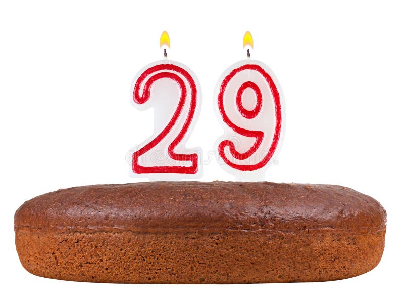 Birthday Cake With Candles Number 29 Isolated Stock Photo - Image of ...