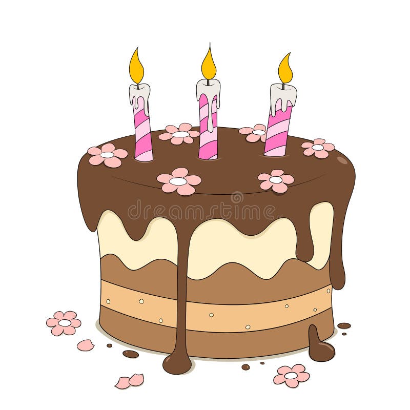 Birthday cake stock vector. Illustration of sweet, celebration - 43796492