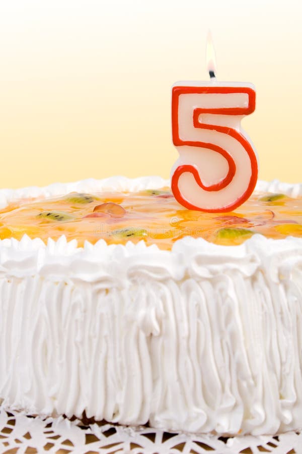Birthday cake 5 years stock photo. Image of food, butterfly - 6473604