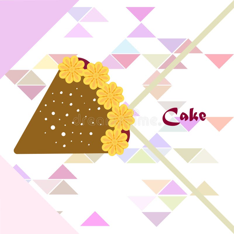 Birthday Cake and Chocolate Cake, Cut Slice. Vector Illustration Stock ...