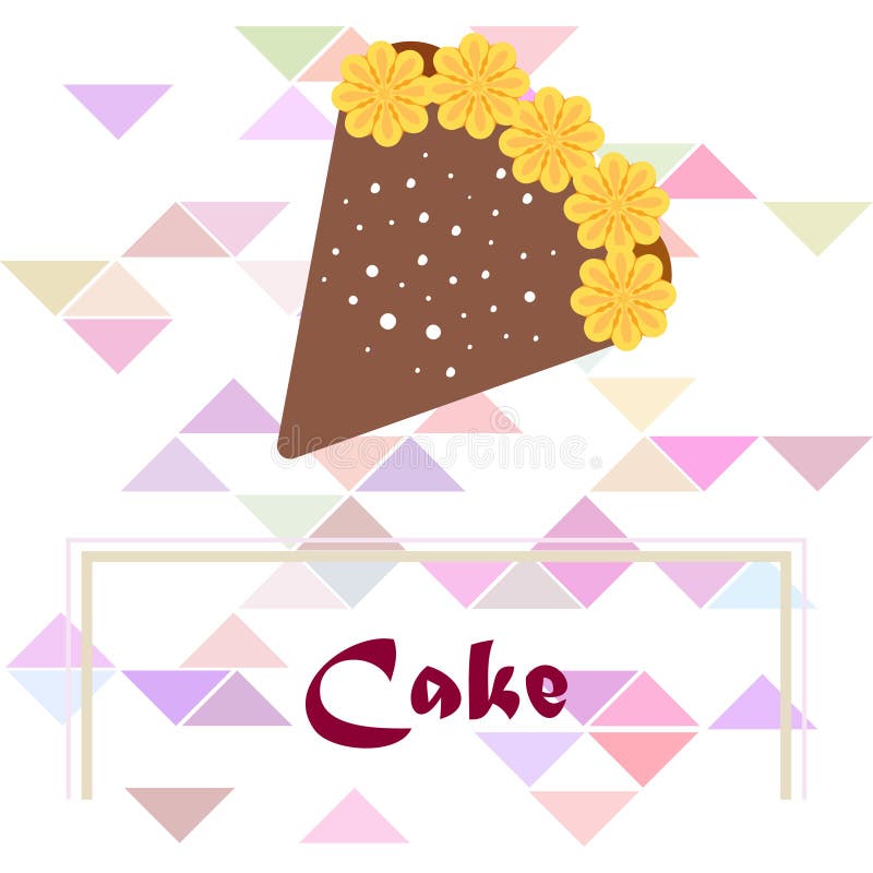 Birthday Cake and Chocolate Cake, Cut Slice. Vector Illustration Stock ...