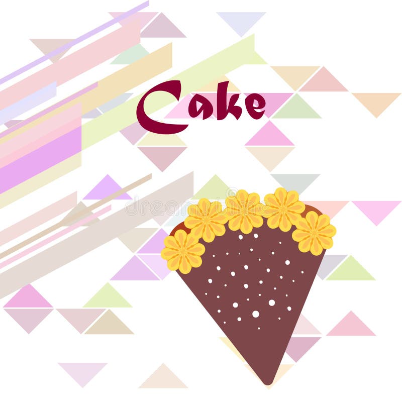 Birthday Cake and Chocolate Cake, Cut Slice. Vector Illustration Stock ...