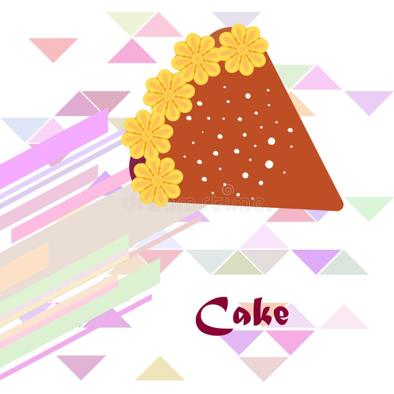 Birthday Cake and Chocolate Cake, Cut Slice. Vector Illustration Stock ...