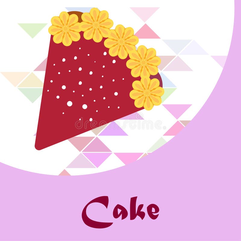 Birthday Cake and Chocolate Cake, Cut Slice. Vector Illustration Stock ...