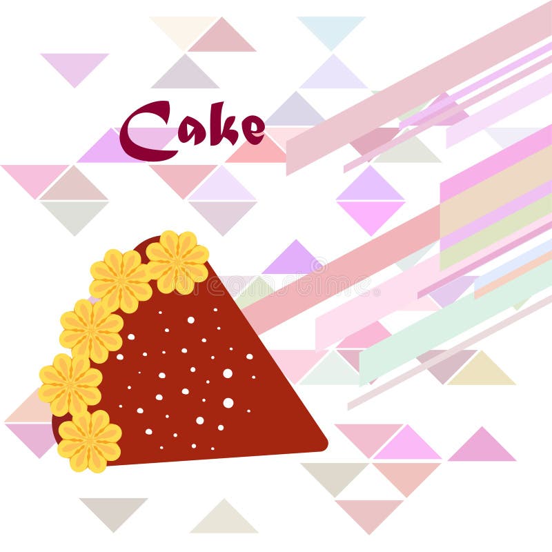 Birthday Cake and Chocolate Cake, Cut Slice. Vector Illustration Stock ...