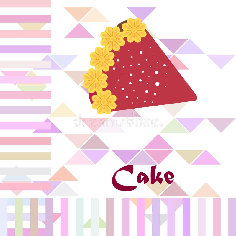 Birthday Cake and Chocolate Cake, Cut Slice. Vector Illustration Stock ...