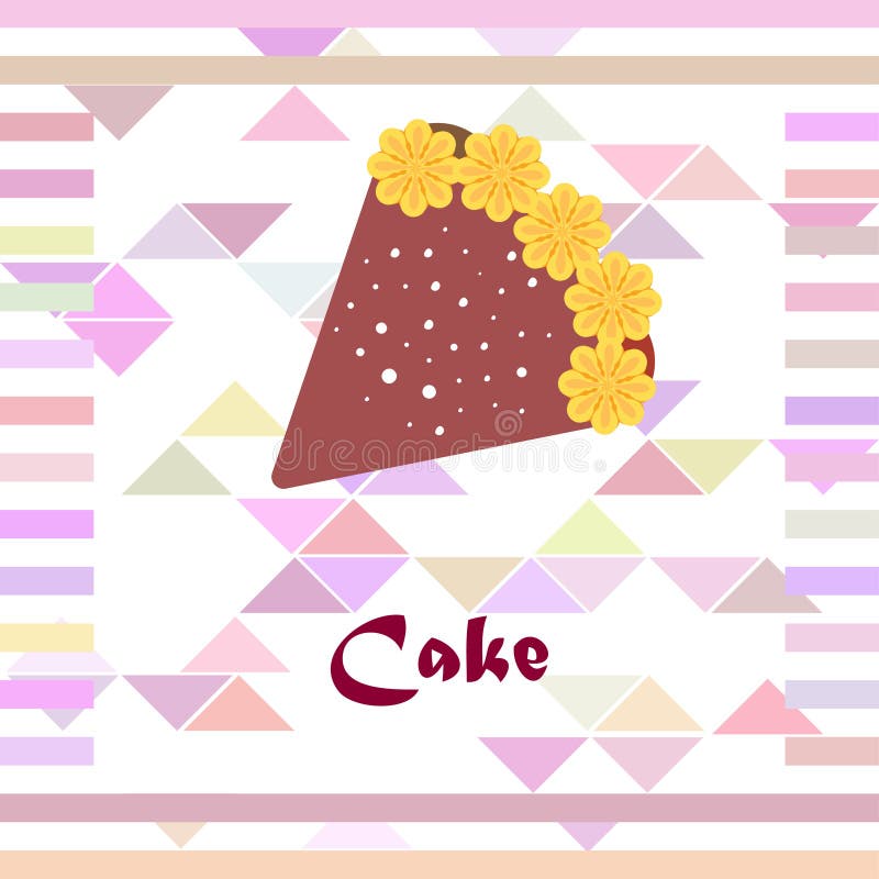 Birthday Cake and Chocolate Cake, Cut Slice. Vector Illustration Stock ...