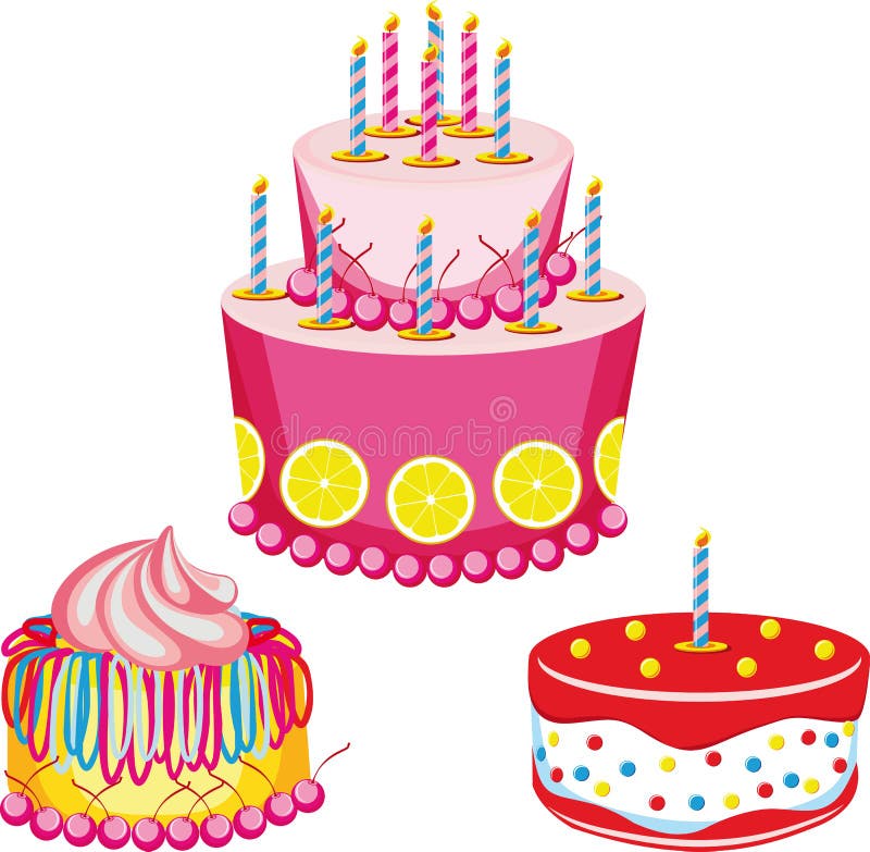 Birthday cake stock vector. Illustration of birthday, glow - 5043929