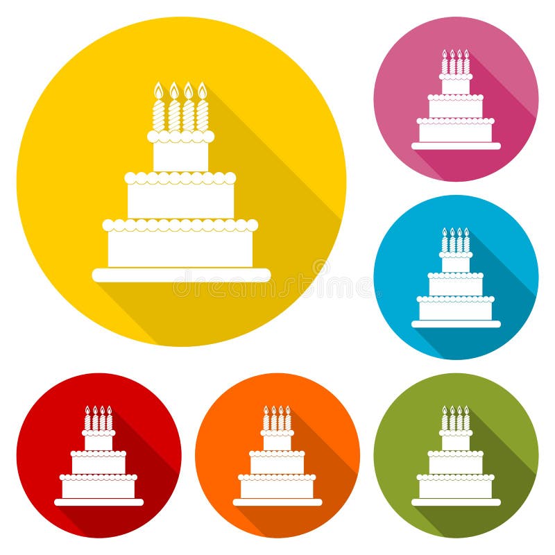 Birthday Cake Icon with Long Shadow Set Stock Vector - Illustration of ... Birthday Cake Icon with Long Shadow Set Stock Vector - Illustration of ...