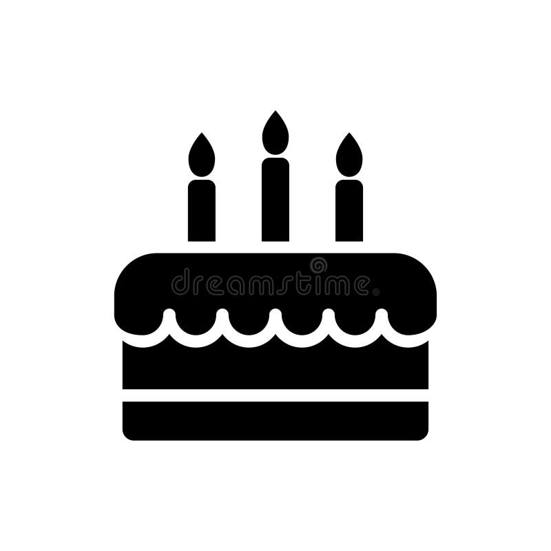 Birthday Cake Icon Vector Design Template Basic RGB Stock Illustration - Illustration of button ...