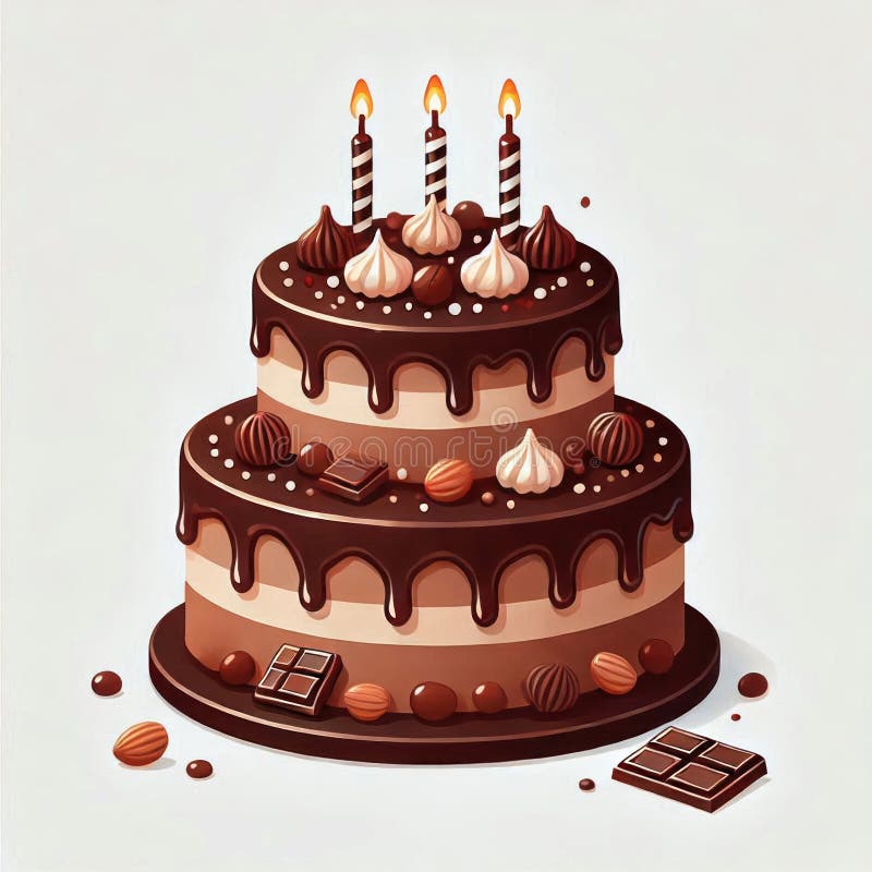 Birthday Cake Illustrations Stock Illustration - Illustration of candles, design: 348629364