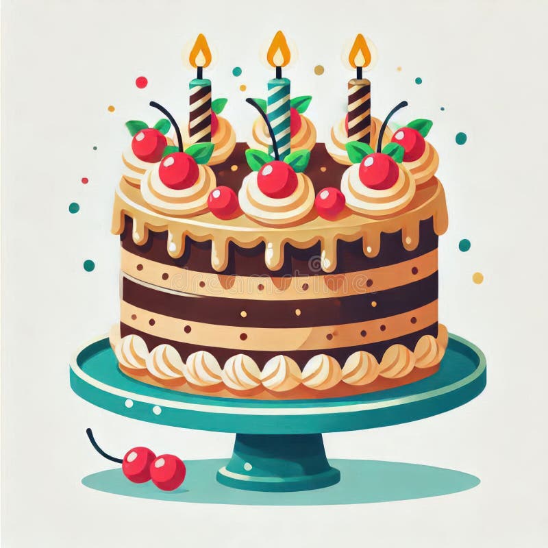 Birthday Cake Illustrations Stock Illustration - Illustration of ...