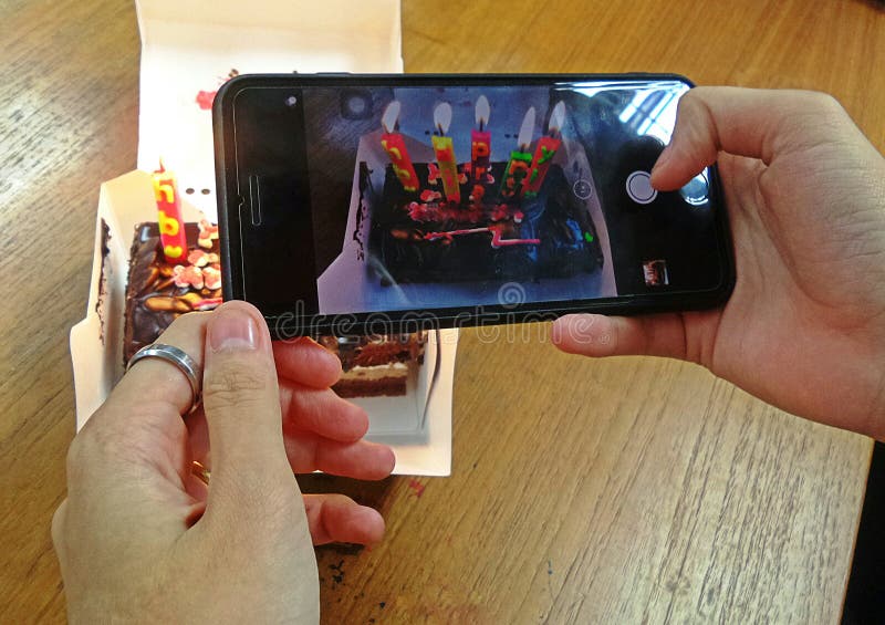 Birthday Cake in Mobile Phone Stock Image - Image of cake, mobile: 86249089