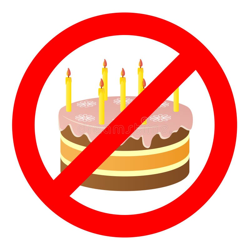 Birthday Cake in Prohibiting Signs. Stock Vector - Illustration of food ...