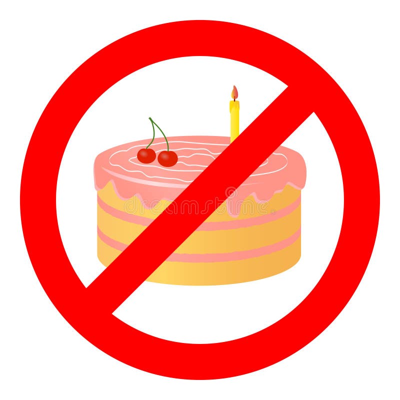 Birthday Cake in Prohibiting Signs. Stock Vector - Illustration of ...