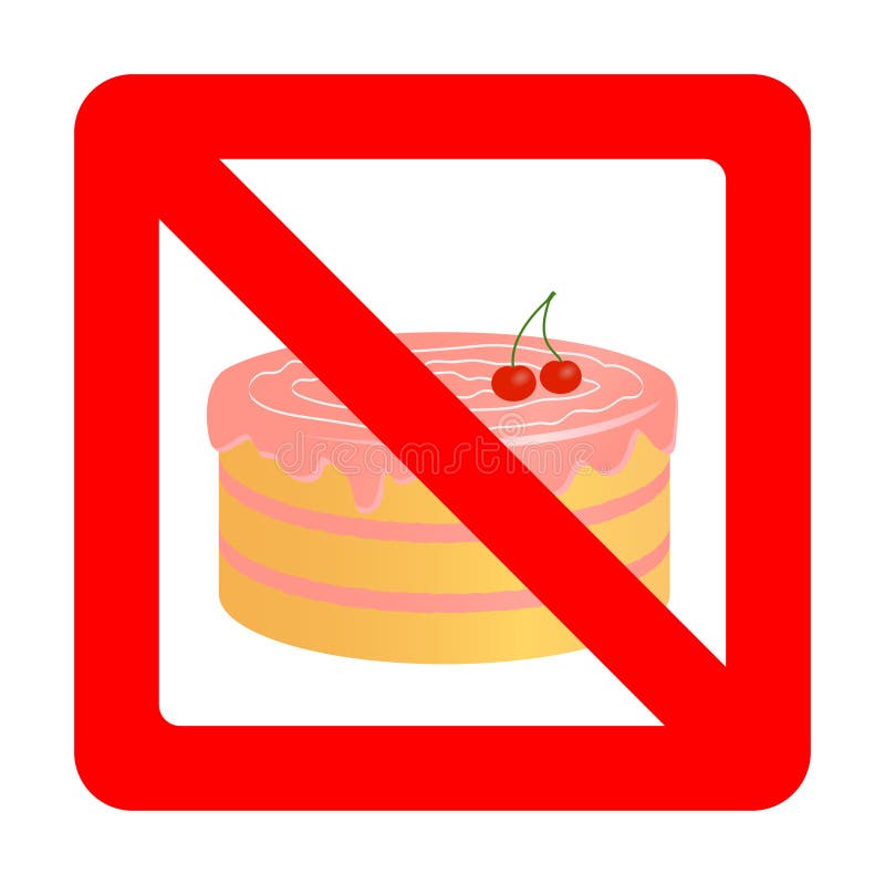 Birthday Cake in Prohibiting Signs. Stock Vector - Illustration of ...