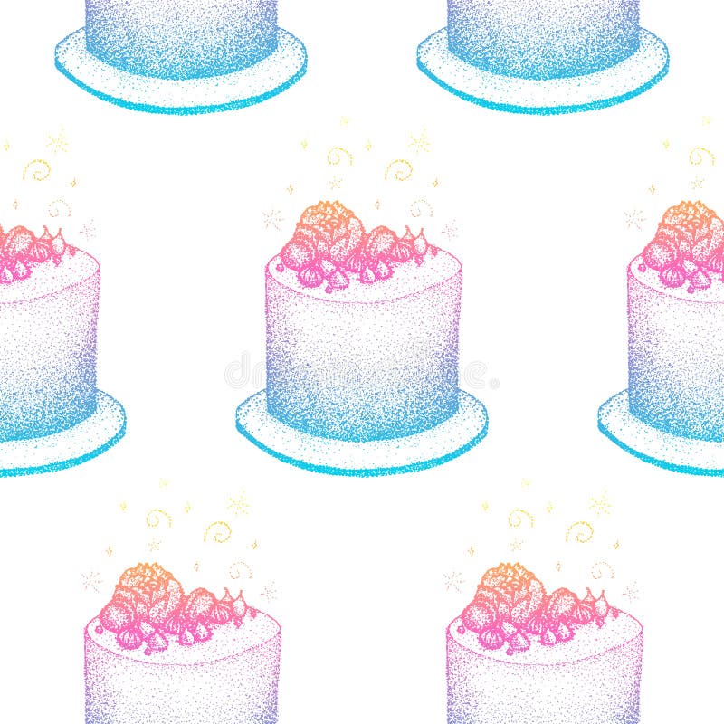 Birthday Cake Seamless Pattern Stock Image - Image of pattern, seamless ...