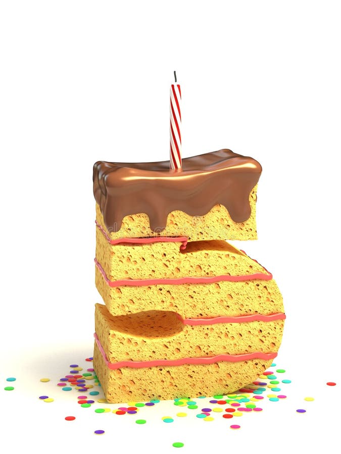 Number One Shape Birthday Cake Stock Illustration - Illustration of ...