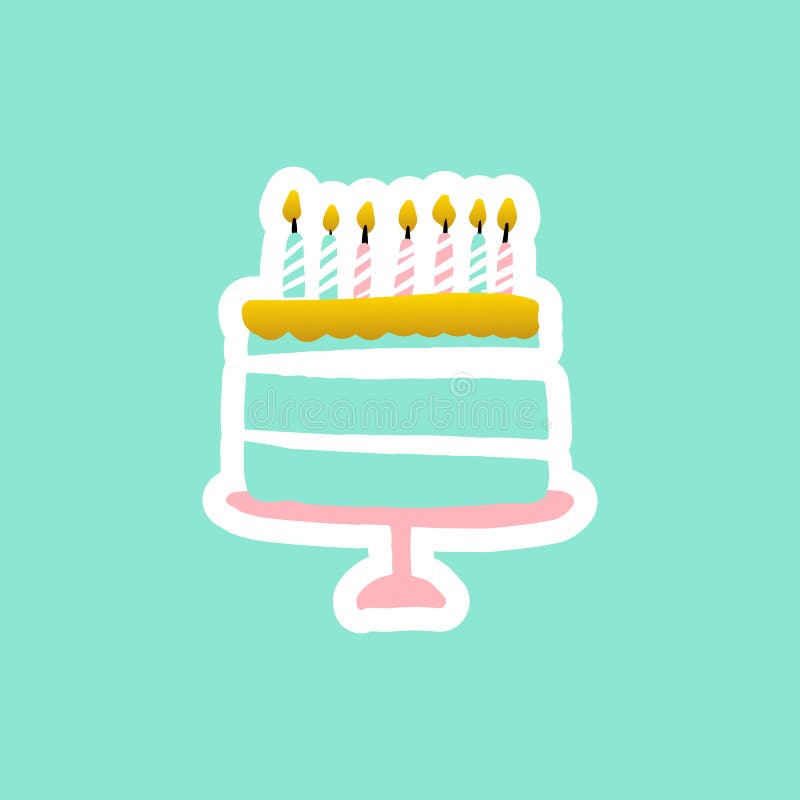 Birthday Cake Sticker stock vector. Illustration of holiday - 175178353