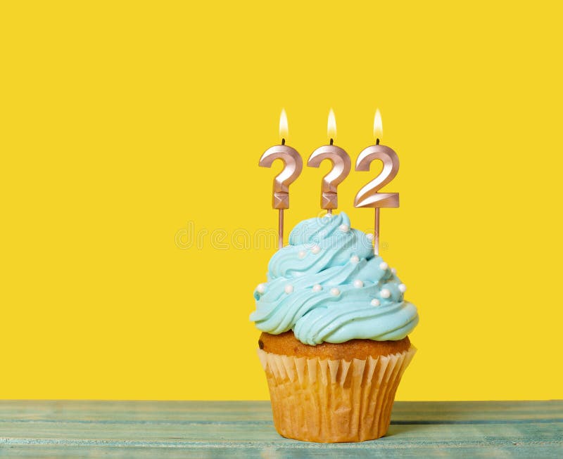 Birthday Cake with Two Candle Question Mark and Number 2 Stock Image ...