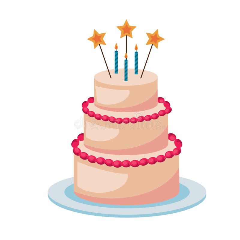 Birthday cake vector stock vector. Illustration of melted - 288109300