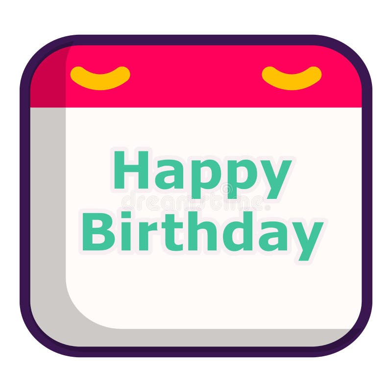 Birthday Calendar Icon, Cartoon Style Stock Vector - Illustration of ...