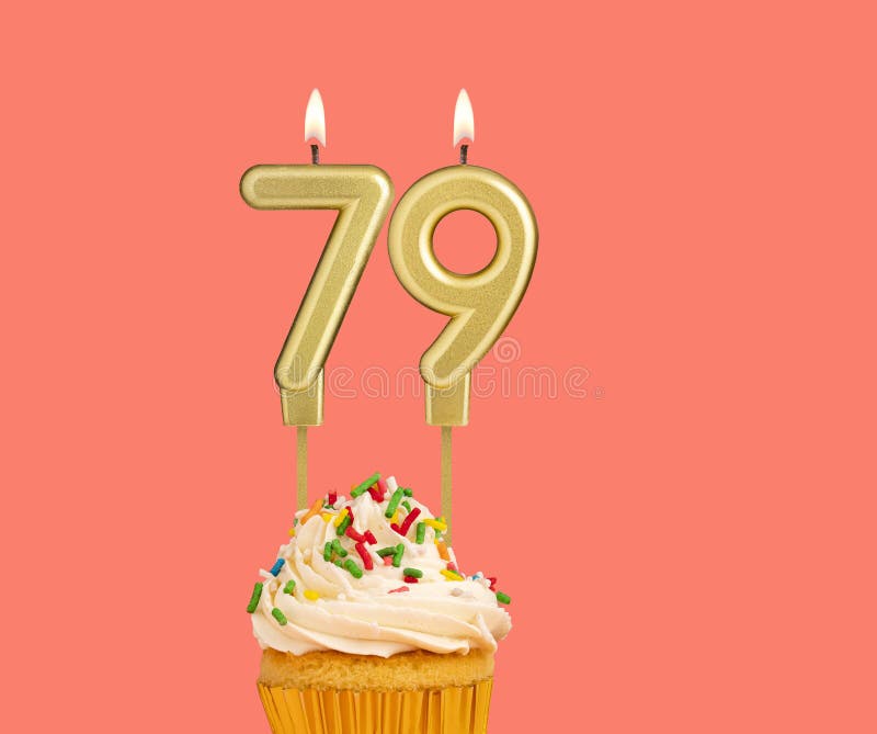 Birthday Candle and Cupcake - Number 79 Stock Photo - Image of life ...